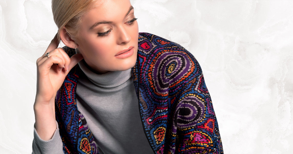 Authentic Aboriginal Art - Luxurious Australian Wool- Mainie Australia