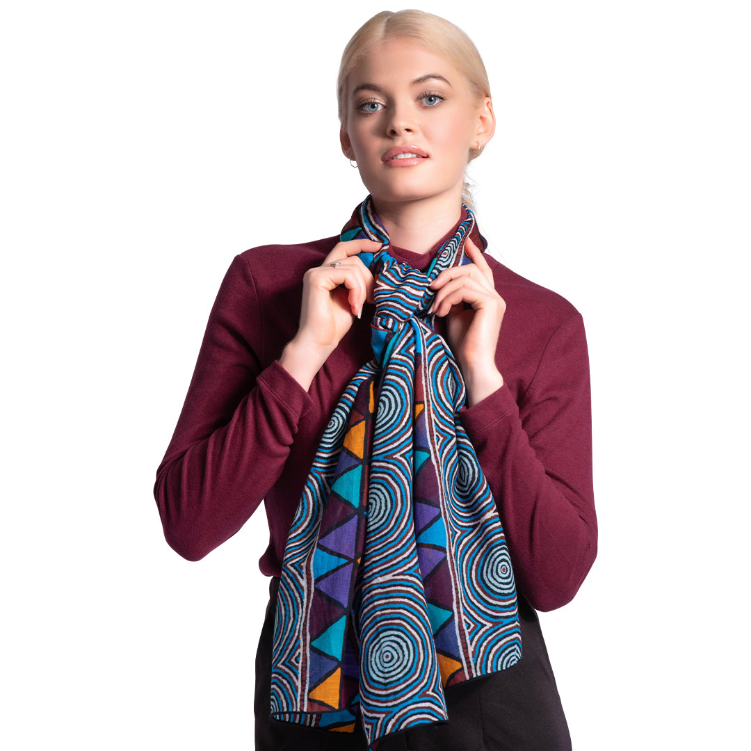 Women's Desert Journey Large Wool Scarf - First Nations Fashion- Mainie ...